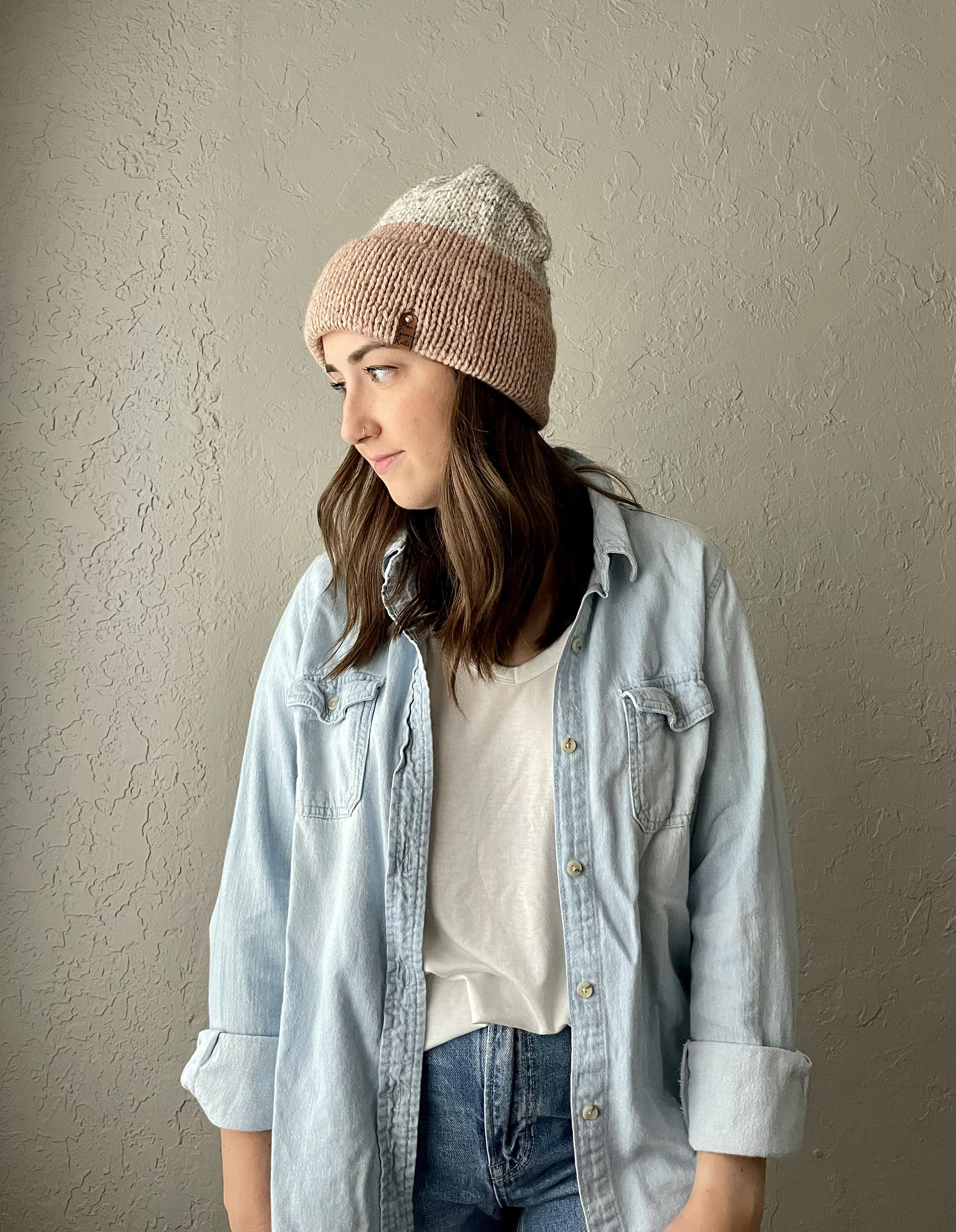 Two Color Double Brimmed Beanie | Double Brim Hat | Knit Beanie ...
