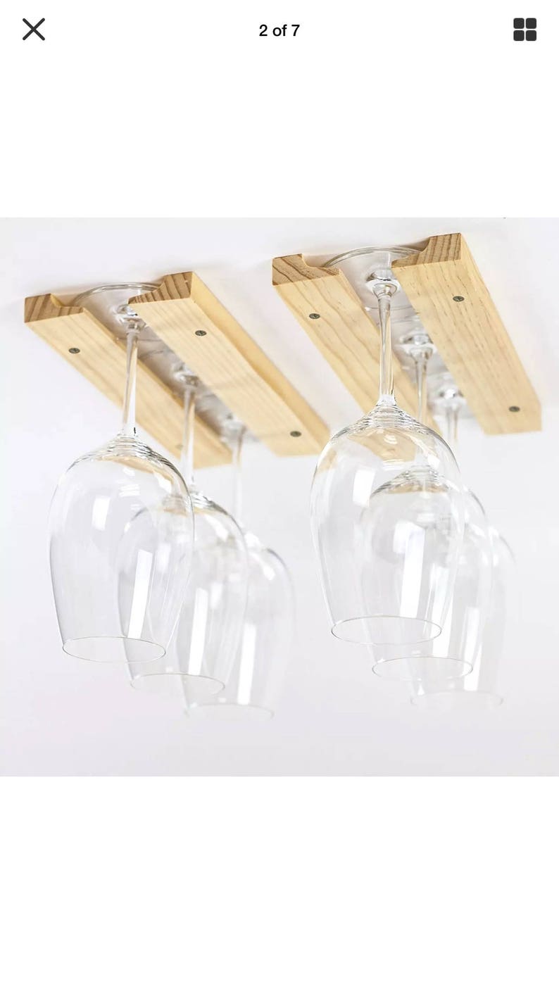 Wooden Under Cupboard Wine Glass Holder | Etsy