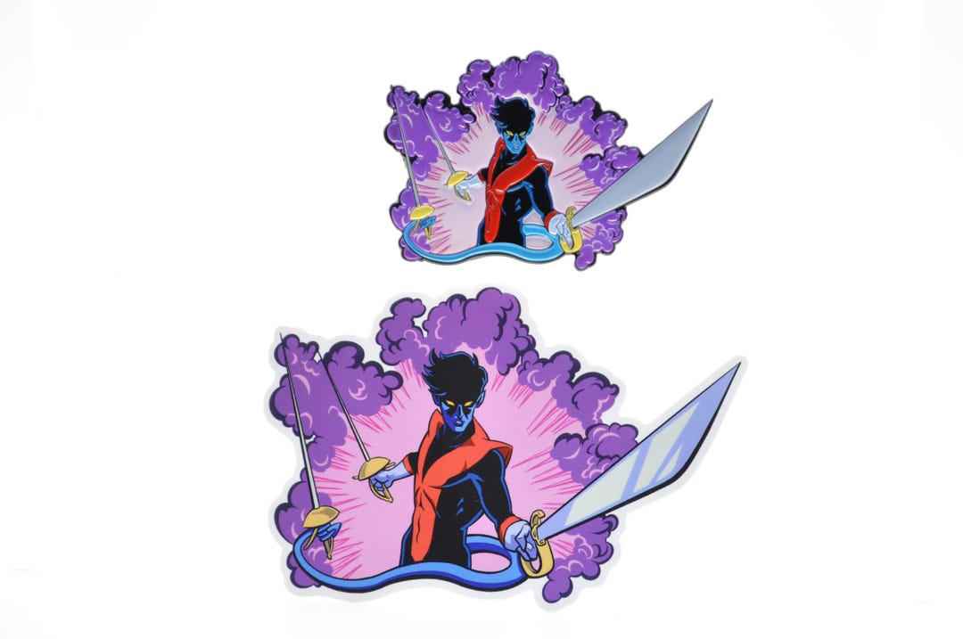 Blue Demon Pin + Sticker - Etsy