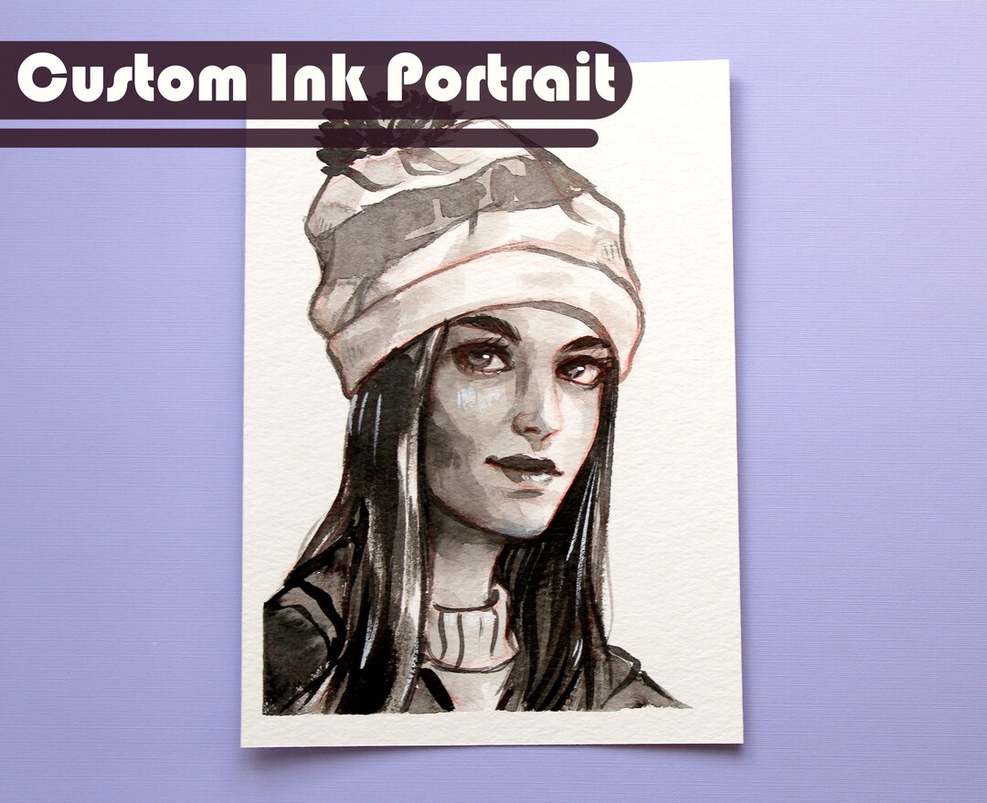 Custom Ink Portrait Painting – Hand-painted Personalized Art Commission ...