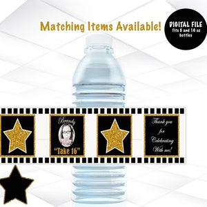 Hollywood Water Bottle Labels Printable | Red Carpet Water Bottle ...