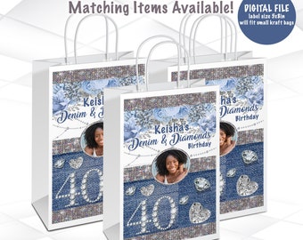 Denim & Diamonds Gift Bag Template Denim and Diamonds Gift Bag Labels ...