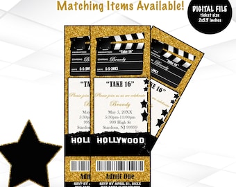 Hollywood Theme Party Invitations - Etsy
