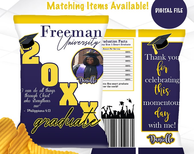 Graduation Chip Bags Digital File Custom Graduation Chip - Etsy