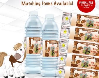 Western Water Bottle Labels Printable Cowboy Water Bottle - Etsy