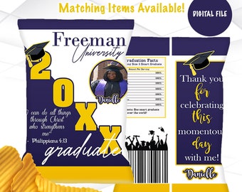 Graduation Chip Bags Digital File Custom Graduation Chip Bags Printable ...
