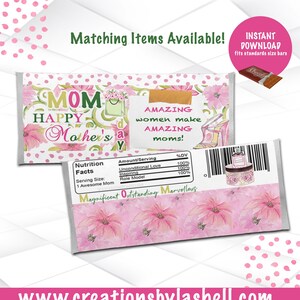 Mother's Day Candy Bar Wrappers Printable | Mother's Day Favors | Happy ...