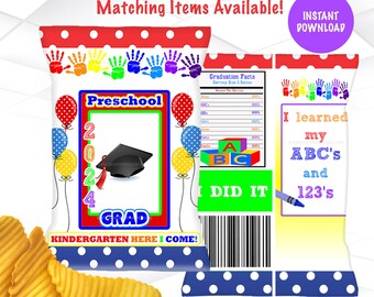 Pre-k Graduate Chip Bag Printable Party Favors DIY - Etsy