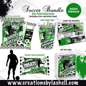 Soccer Party Labels Bundle Instant Download Soccer Party Favors Bundle ...