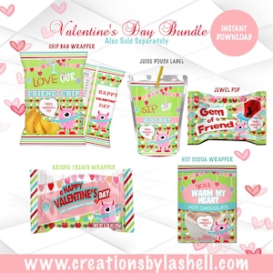 Valentine Instant Download Treat Bundle Valentine's Day Bundle Template ...