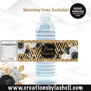 Prom Send off Water Bottle Labels Instant Download | Prom Favors ...