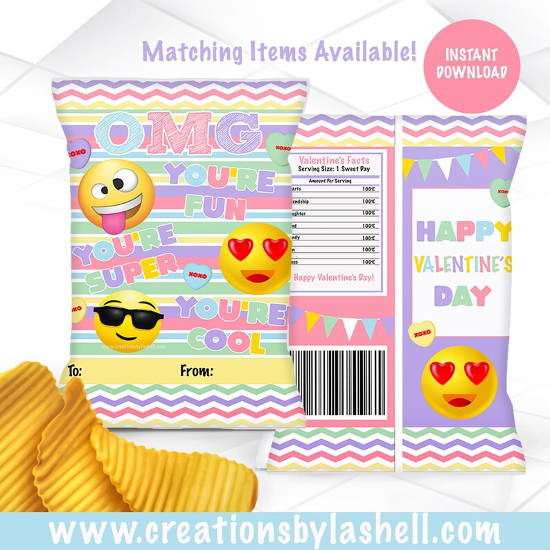 Valentine's Day Chip Bag Template | Kid's Valentine's Chip Bag ...