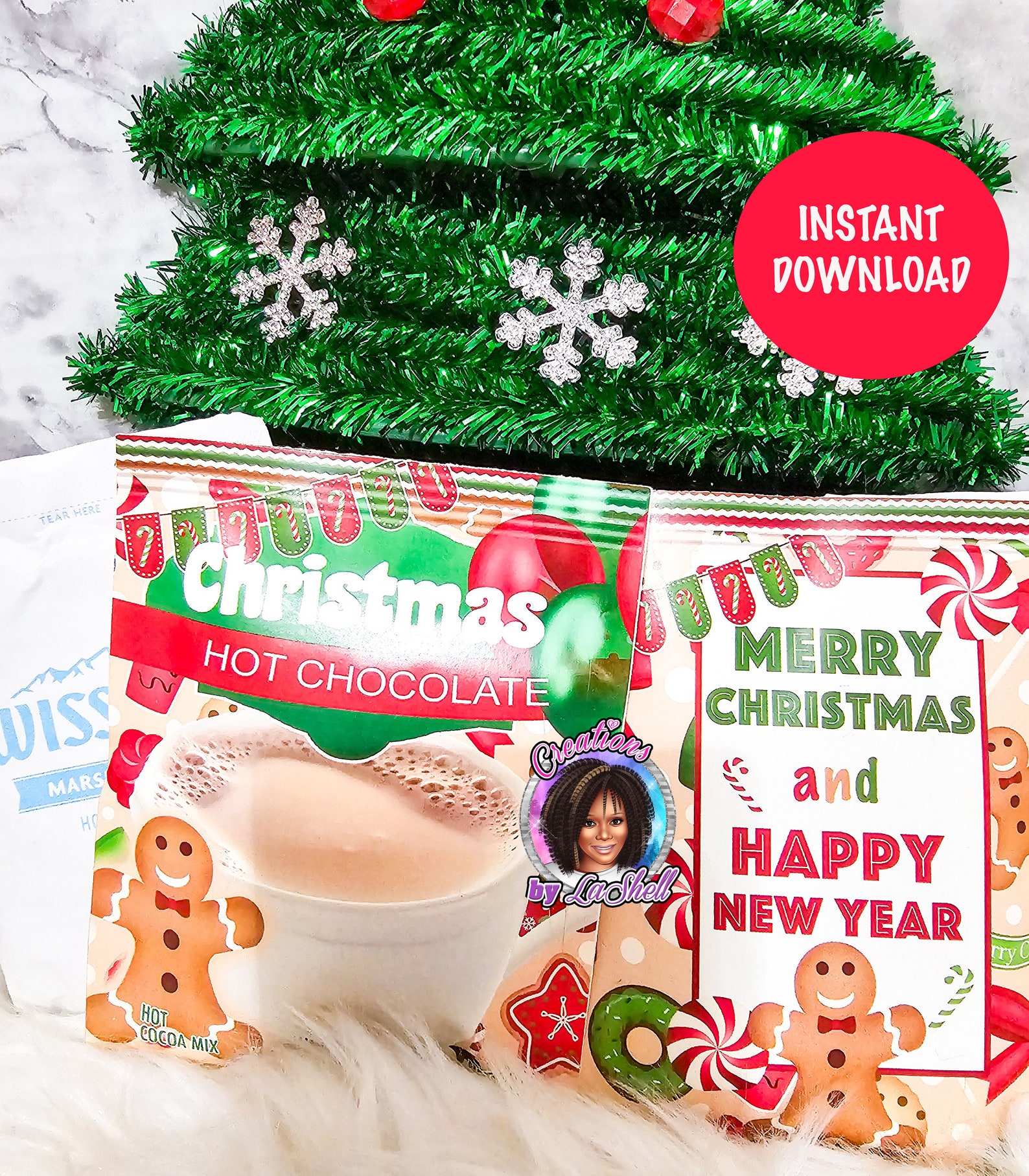 Christmas Hot Cocoa Wrapper Instant Download | Kids Hot Chocolate ...