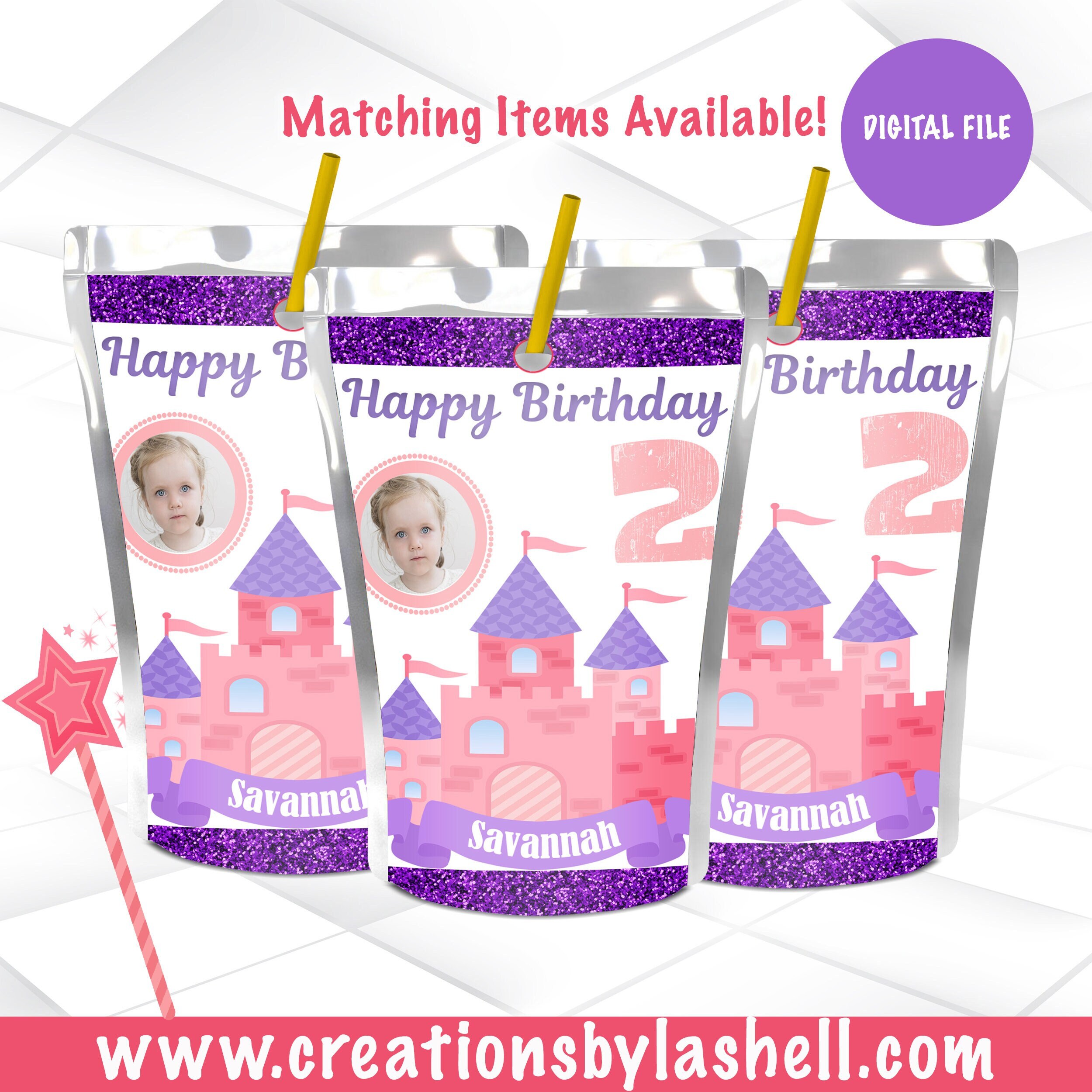Princess Juice Labels Digital File Princess Drink Labels - Etsy