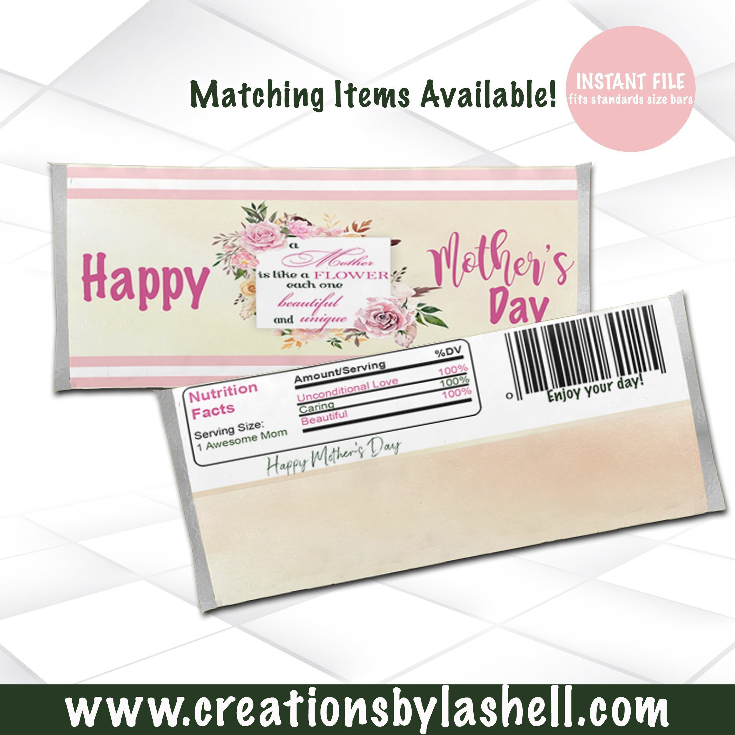 Mother's Day Candy Bar Wrappers Printable Mother's Day Favors Happy ...