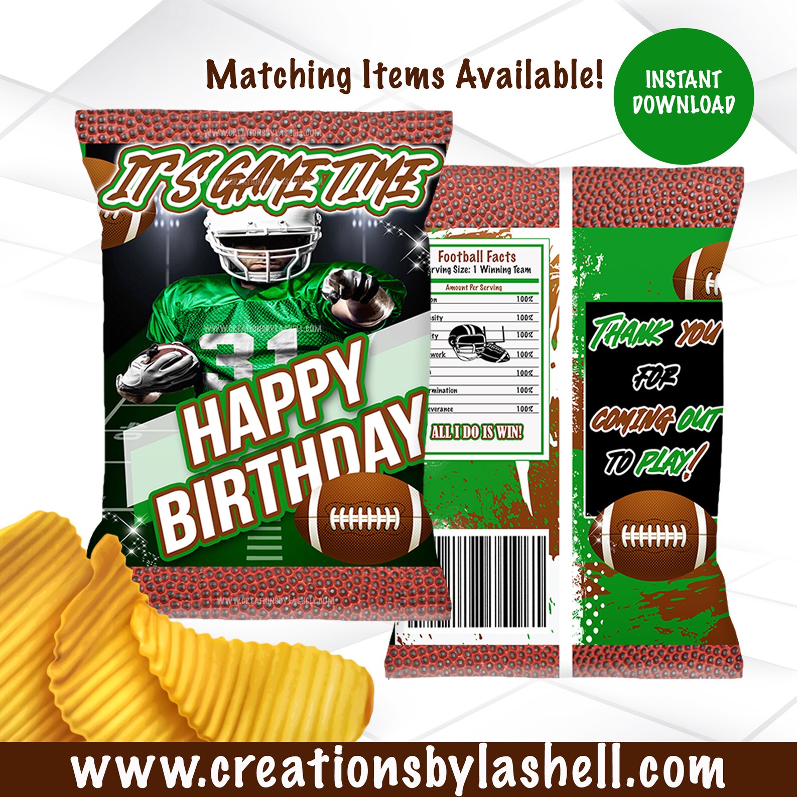 Football Party Labels Bundle Instant Download Football Party Favors ...