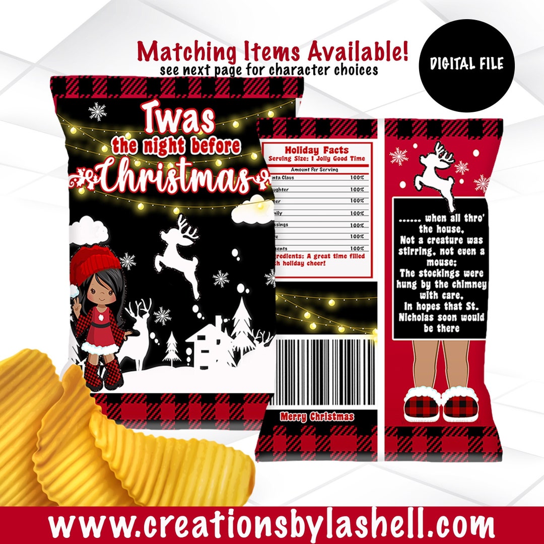 Christmas Chip Bag Labels Printable Digital Download | C3 - Etsy