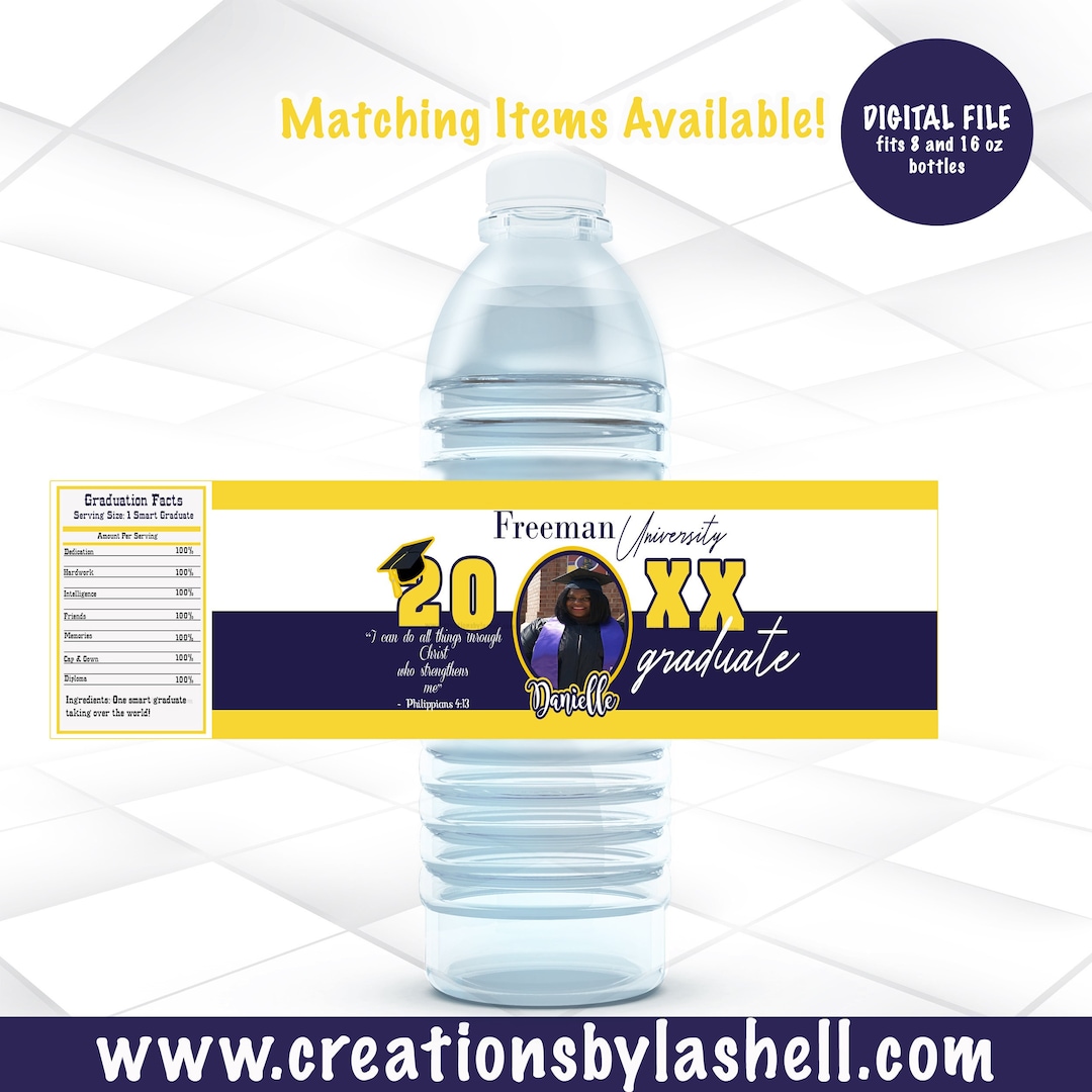 Graduation Water Bottle Labels Digital File | Graduation Water Bottle ...