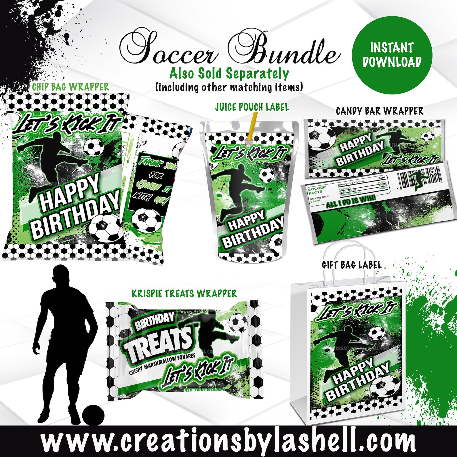 Soccer Party Labels Bundle Instant Download Soccer Party - Etsy