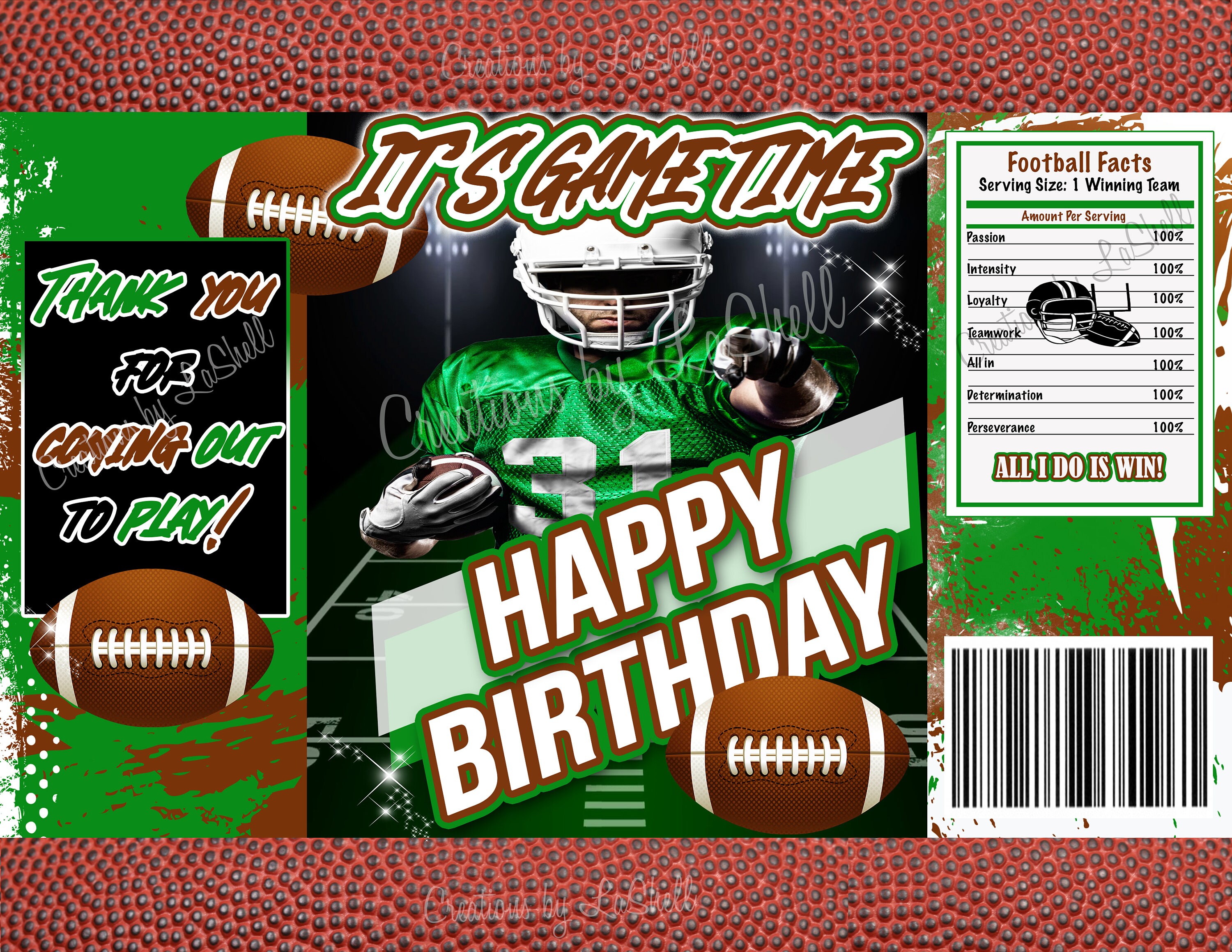 Football Party Labels Bundle Instant Download Football Party Favors ...