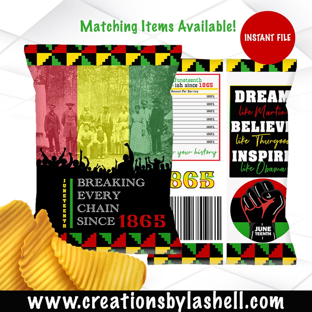 Juneteenth Chip Bag Instant Download | Juneteenth Favor Digital File ...