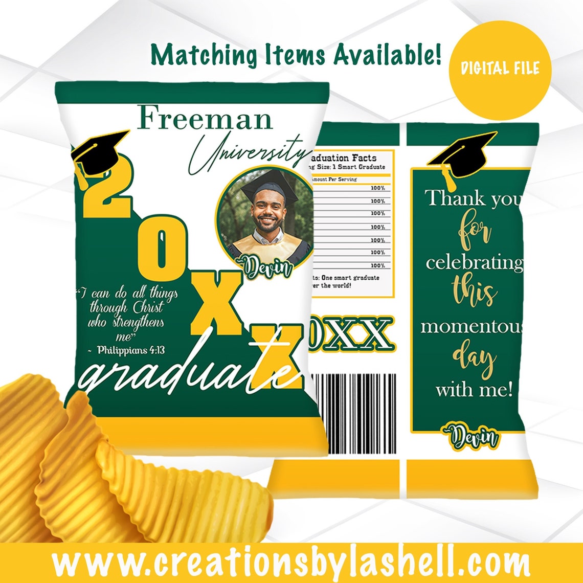 Graduation Chip Bags Template Graduation Chip Bag Printable Custom ...