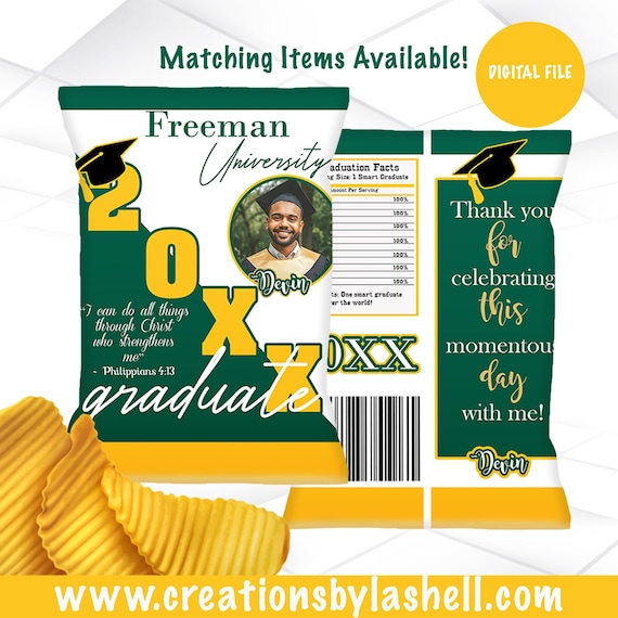 Graduation Chip Bags Template Graduation Chip Bag Printable - Etsy
