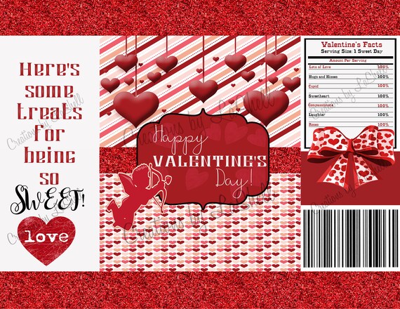 Valentine s Day Chip Bags Instant Download Valentine s Chip Bag Printable Valentine s Treat Bag Template V2