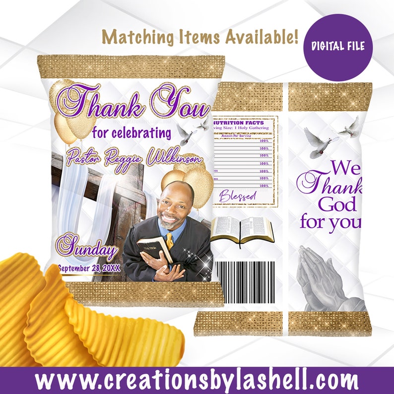 Pastor Chip Bag Digital File | Church Chip Bag Favors | Pastoral ...
