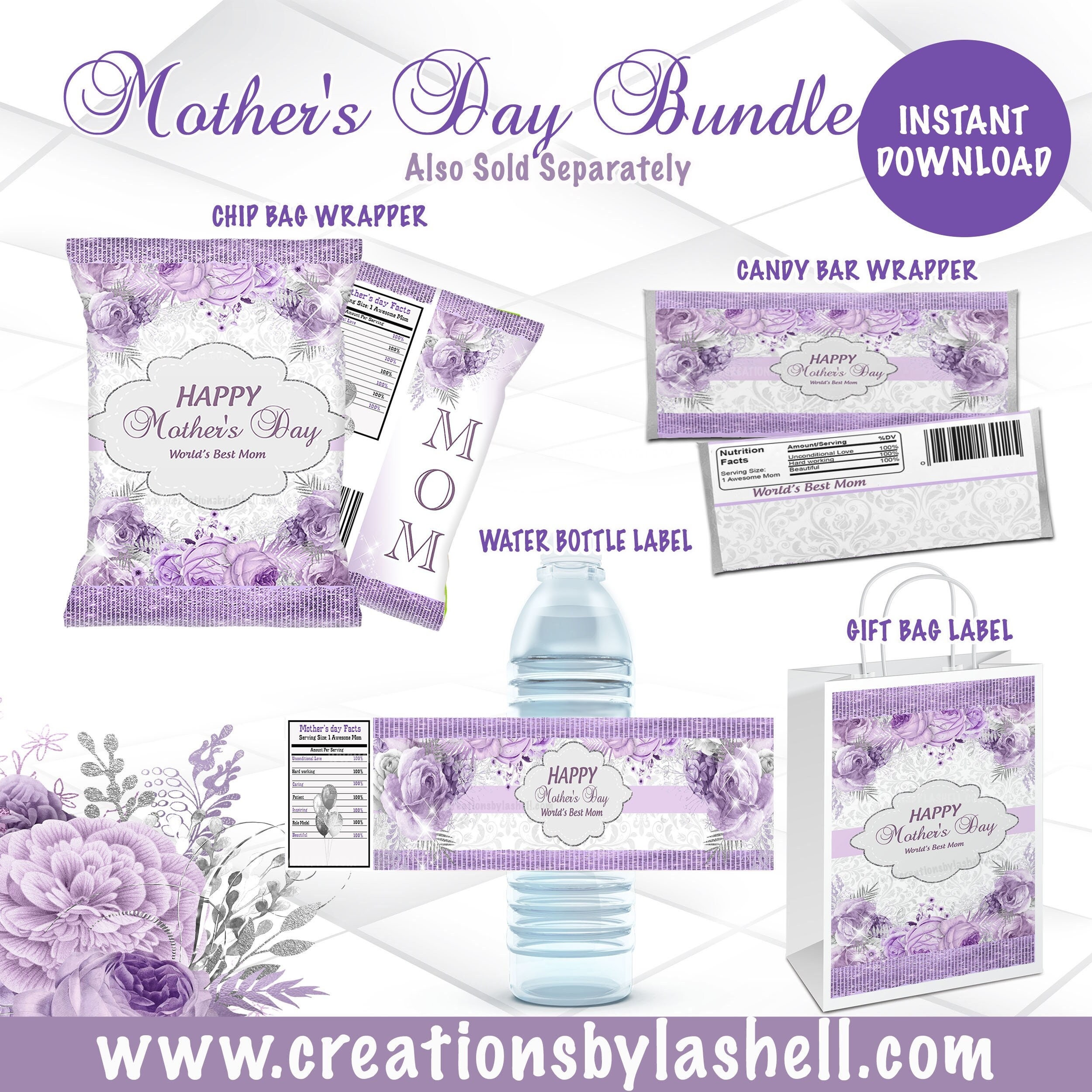 Mother's Day Favors Bundle Instant Download Mother's - Etsy