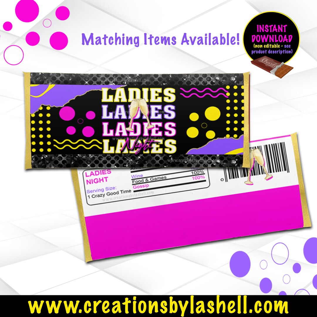 Ladies Night Candy Bar Wrappers Instant Download | Girls Night ...