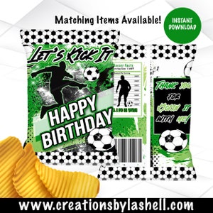 Soccer Party Labels Bundle Instant Download Soccer Party Favors Bundle ...