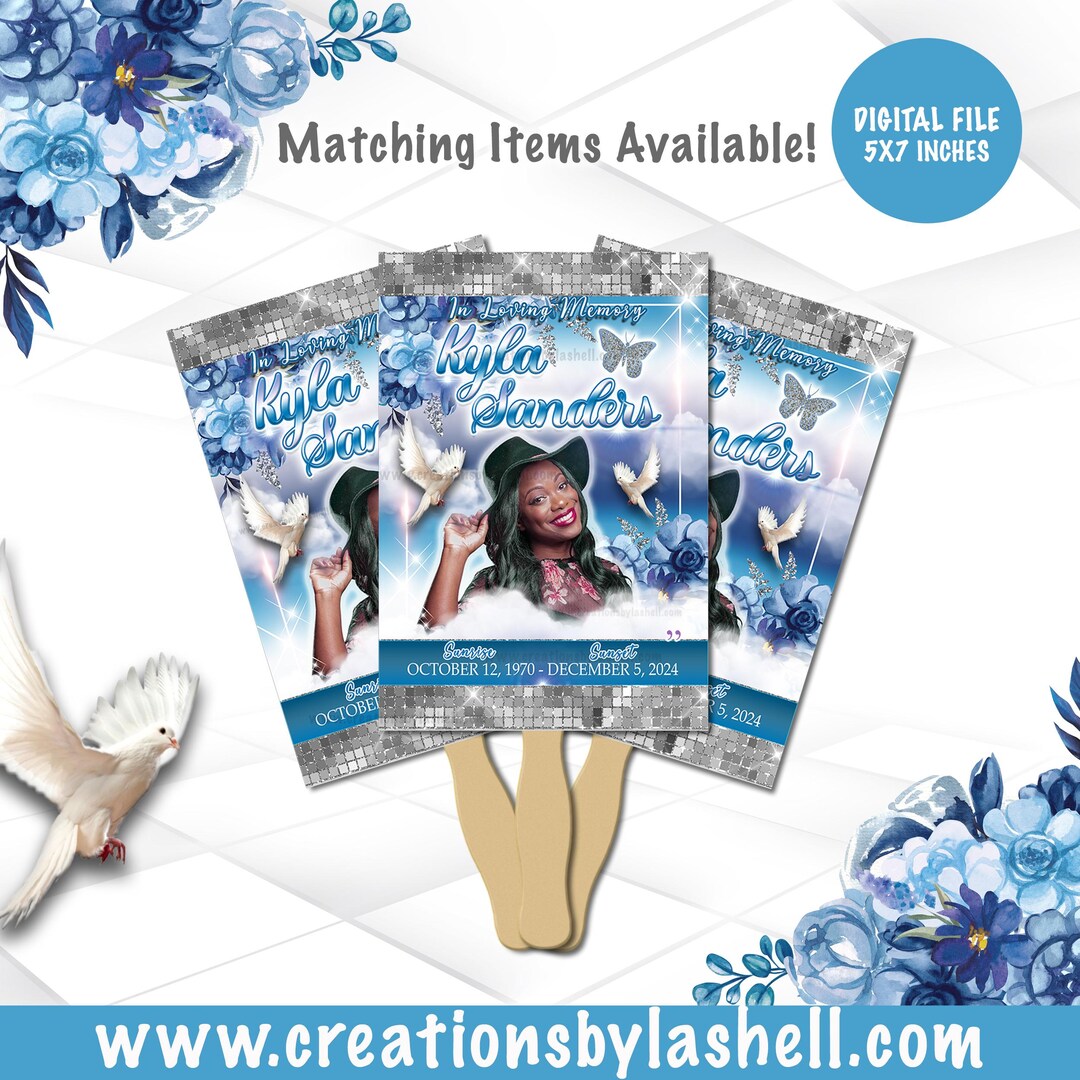 Funeral Fans Digital File | Memorial Favors | Celebration of Life ...
