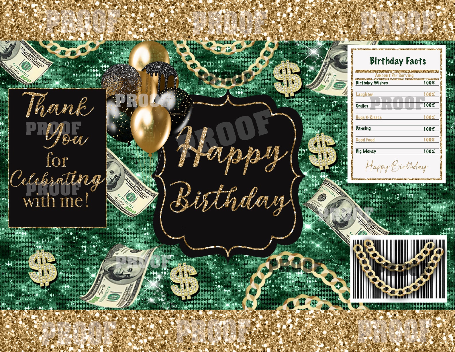 Money Themed Chip Bag Instant Download | Money Chip Bag Printable ...