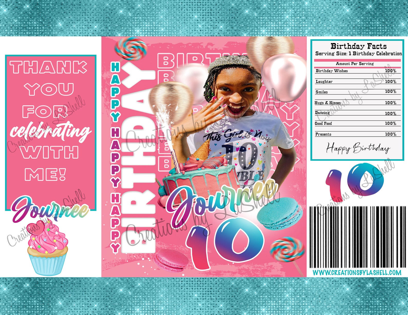 Birthday Chip Bags Digital File | Custom Chip Bags Printable | Pink and ...