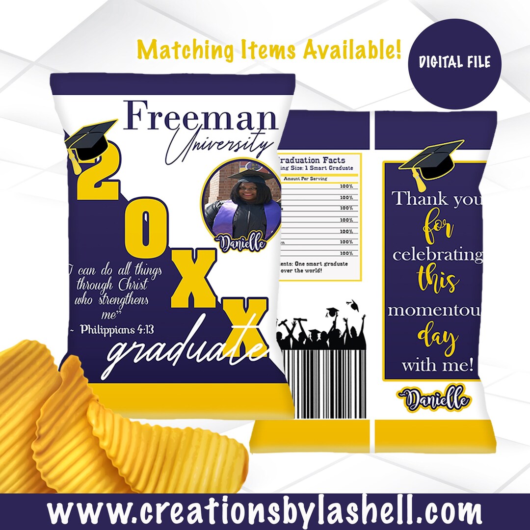 Graduation Chip Bags Digital File | Custom Graduation Chip Bags ...