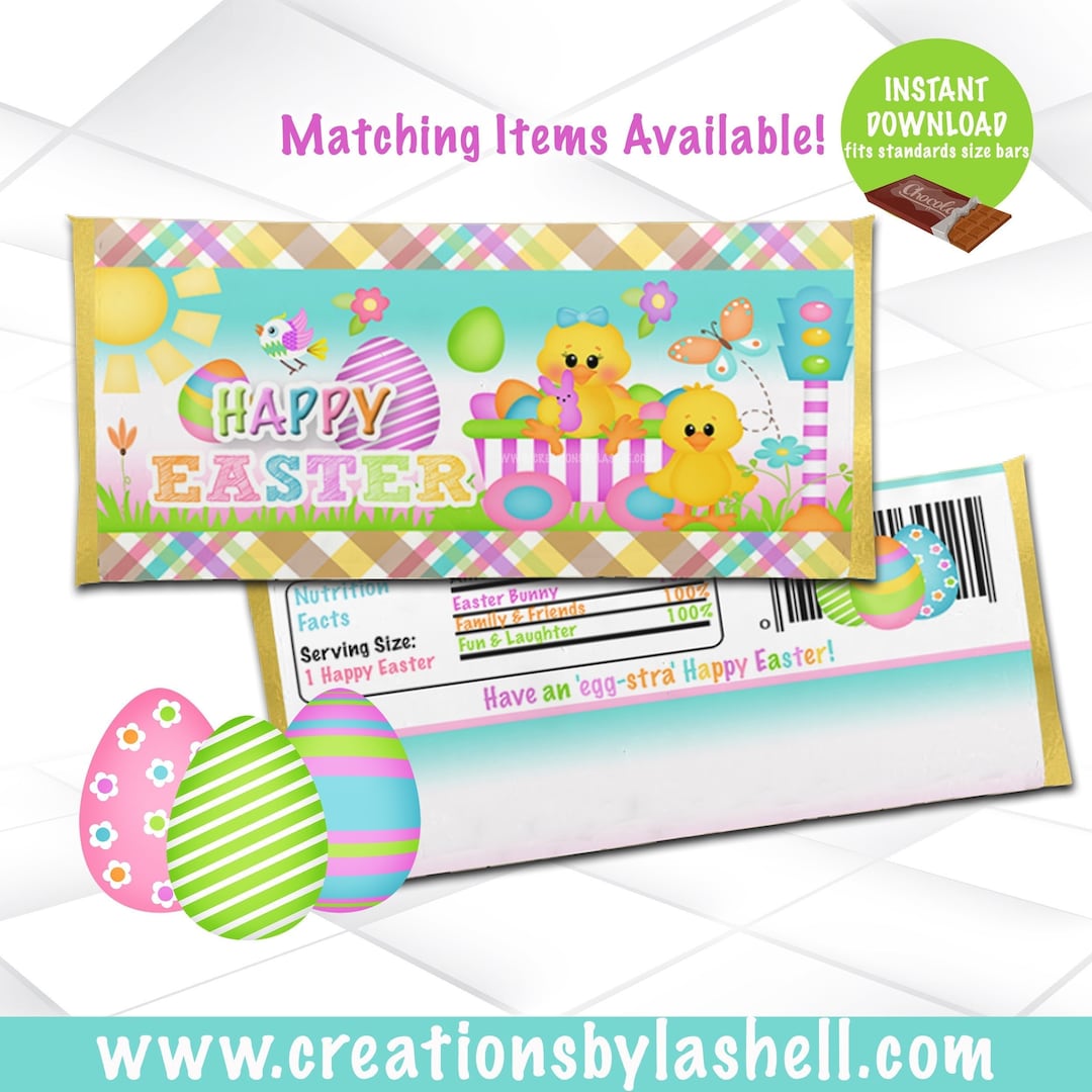 Easter Candy Bar Wrappers Instant Download | Easter Chocolate Bar ...