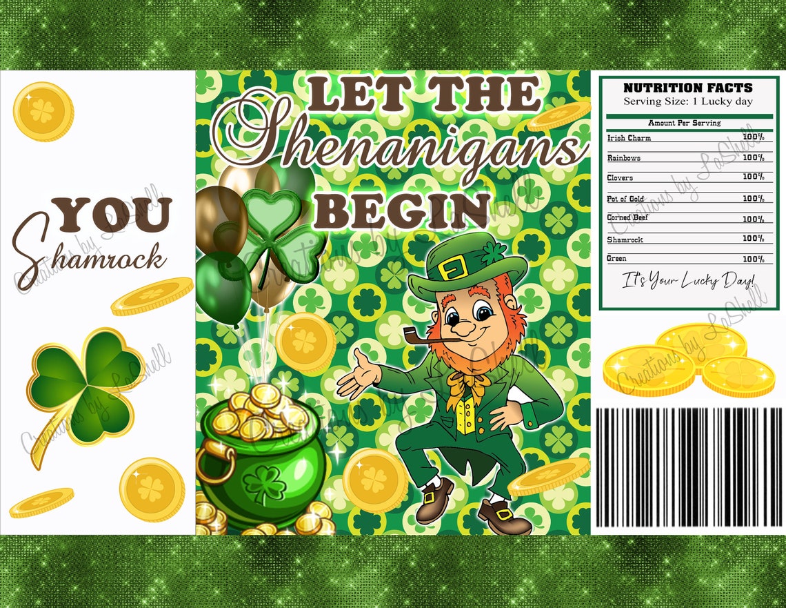 Saint Patricks Day Chip Bags Instant Download St. Patty's Day Chip Bags ...