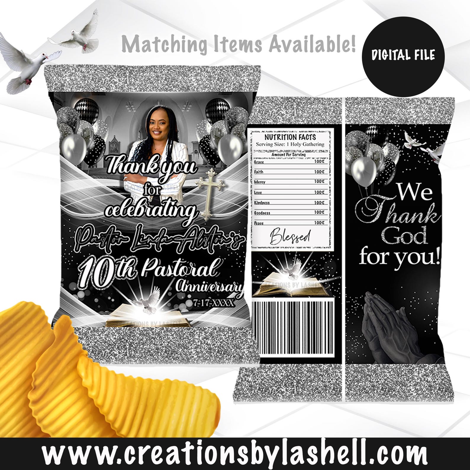 Pastor Chip Bag Digital File | Church Chip Bag Favors | Pastoral ...