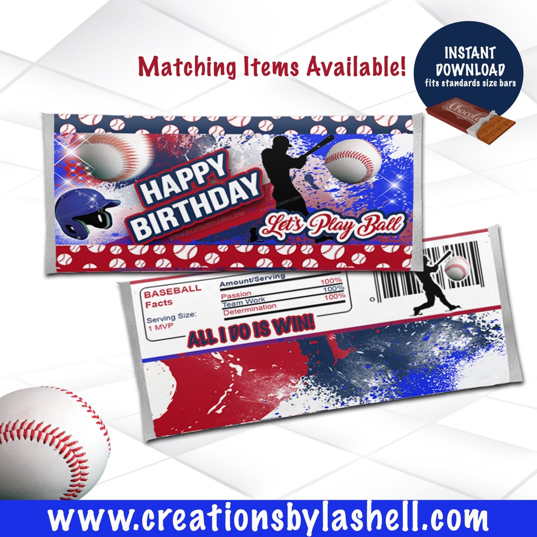 Baseball Candy Bar Wrappers Instant Download | Let's Play Ball ...