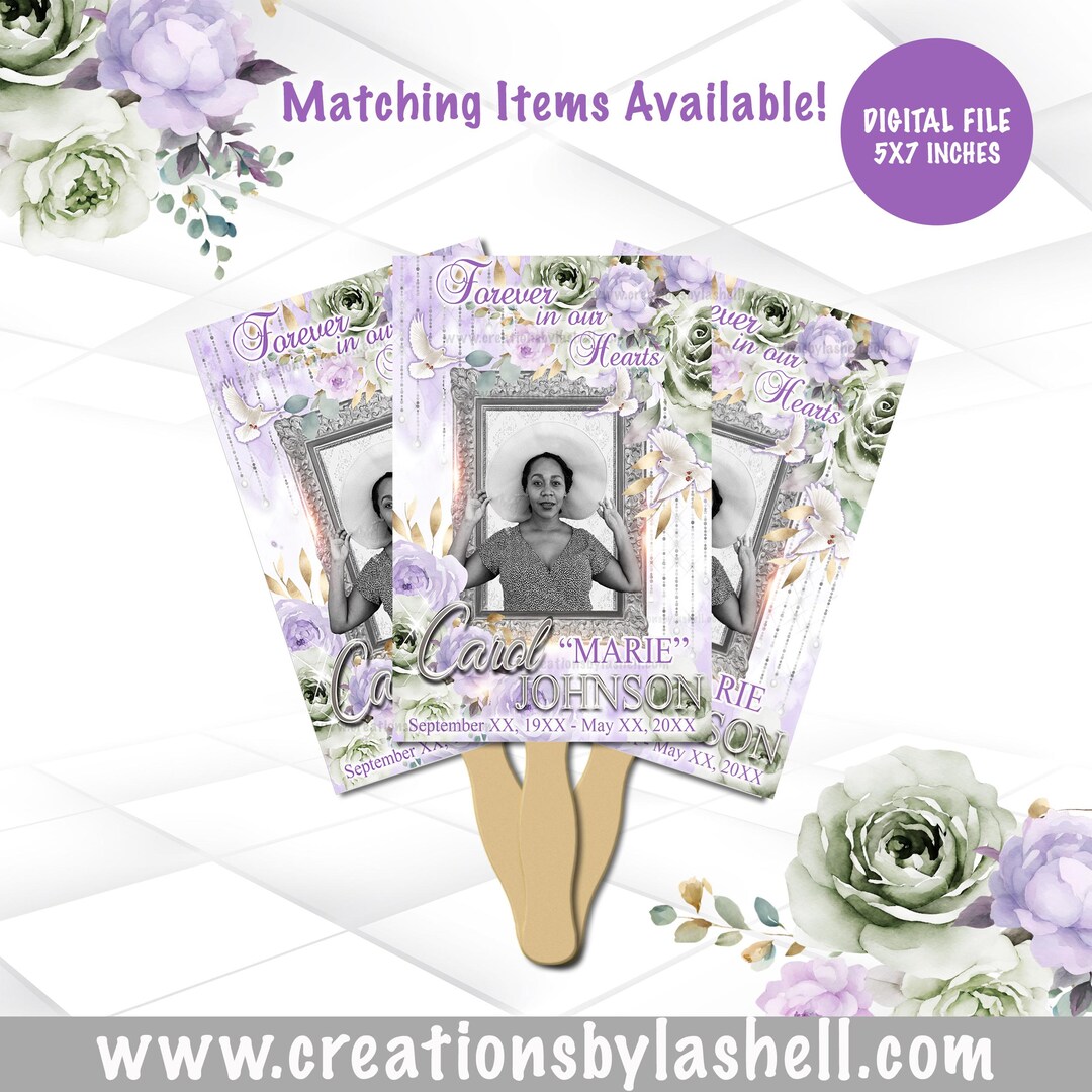 Funeral Fans Digital File | Celebration of Life Favors | Forever in Our ...
