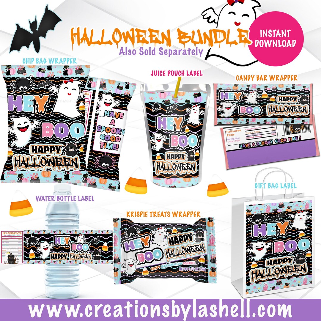 Halloween Party Labels Bundle Instant Download Halloween Favors Bundle ...