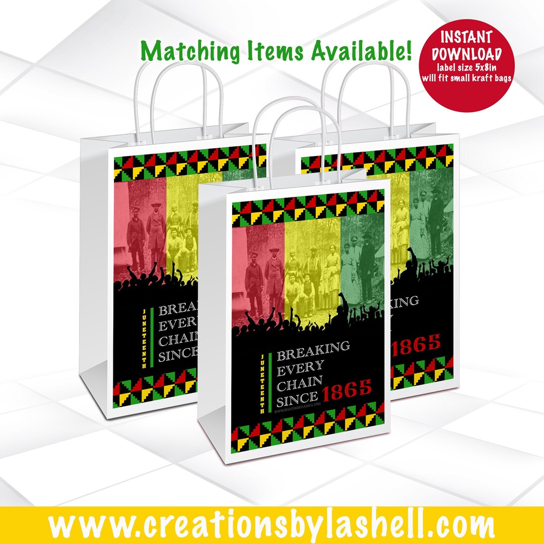 Juneteenth Gift Bag Label Instant Download | Juneteenth Treat Bag Label ...