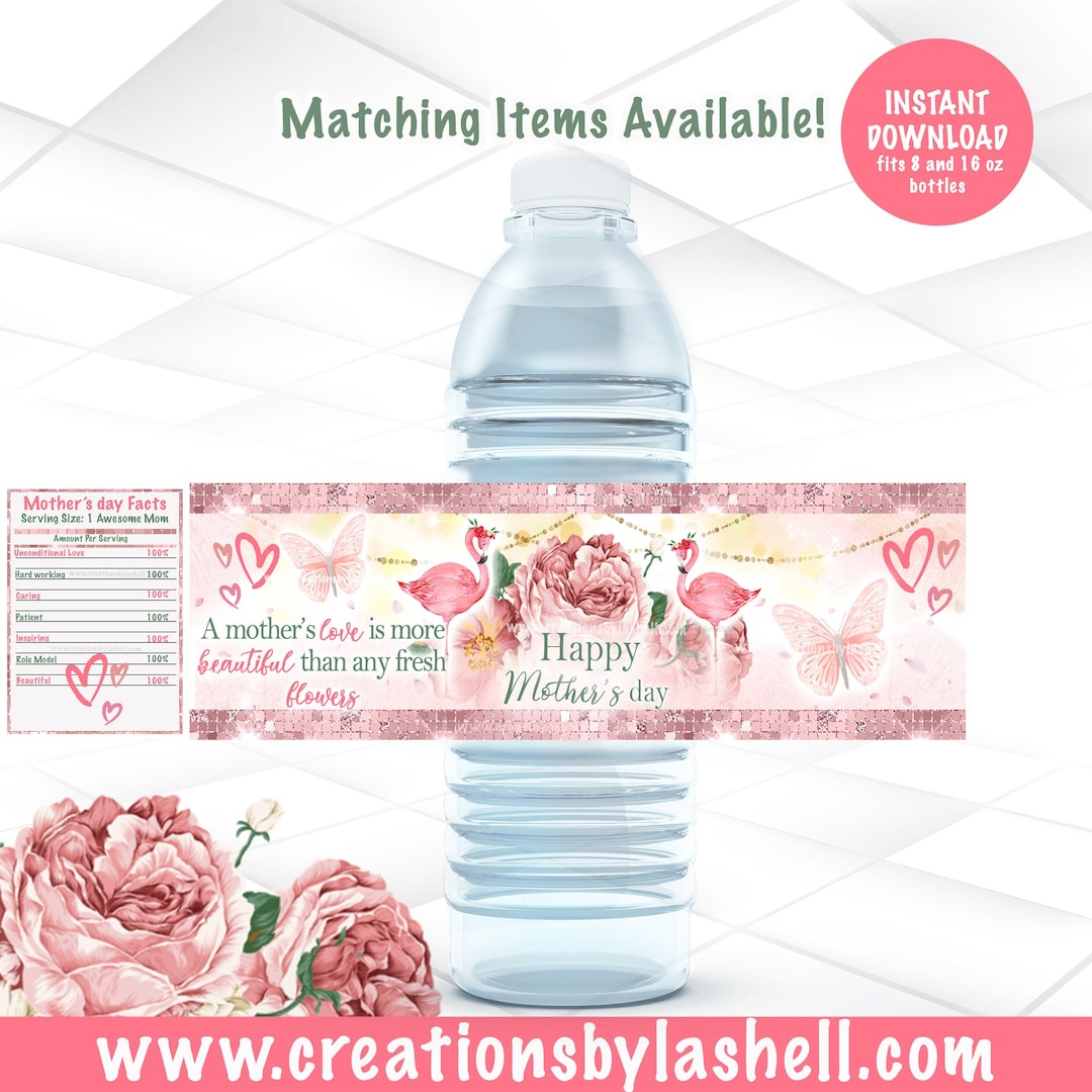 Mother's Day Water Bottle Labels Instant Download | Mother's Day Favors ...