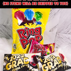 Graduation Candy Ring Wrapper Instant Download | Black and Gold Candy ...