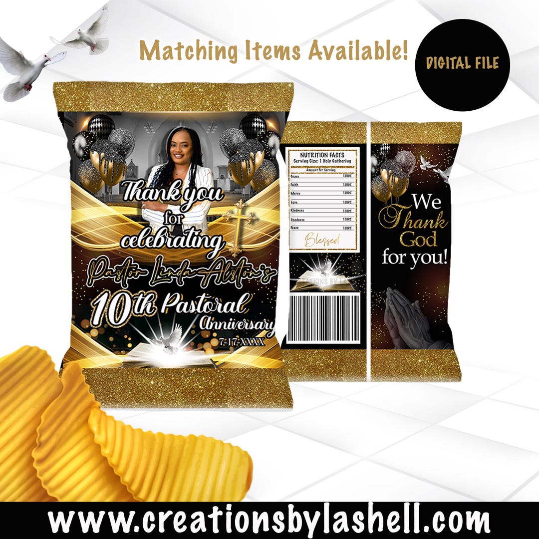 Pastor Chip Bag Digital File | Church Chip Bag Favors | Pastoral ...