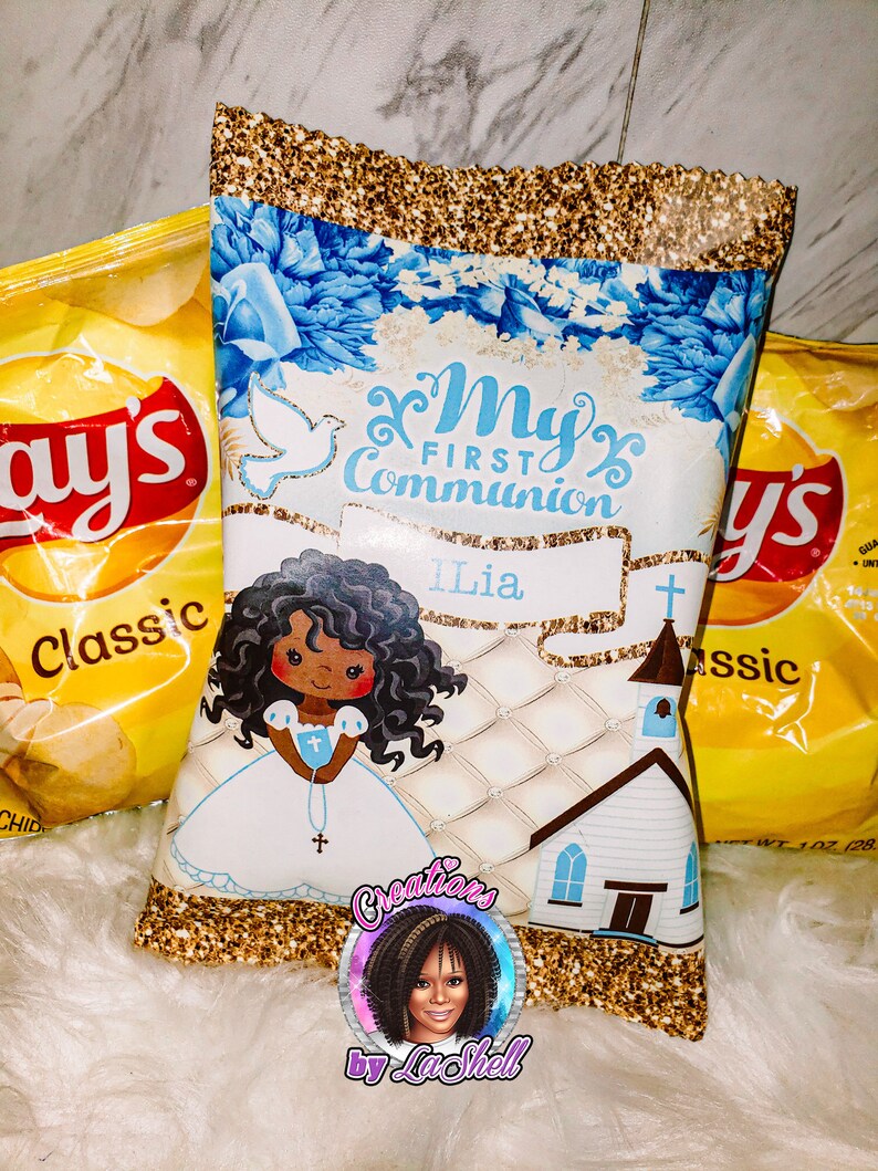 First Communion Chip Bags Template 1st Communion Favors - Etsy