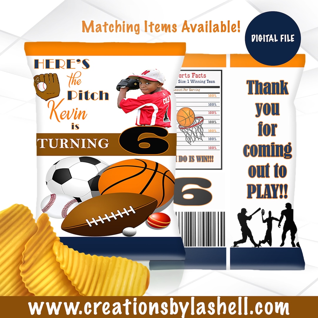 All Sports Chip Bag Template | All Star Chip Bag Printable | Sports ...