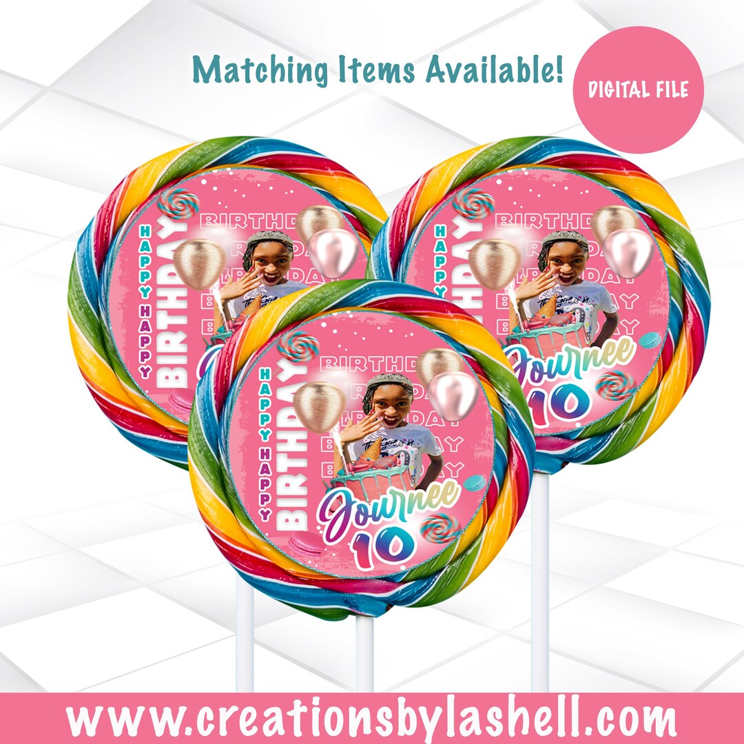 Birthday Swirl Lollipop Label Printable | Custom Birthday Lollipop ...