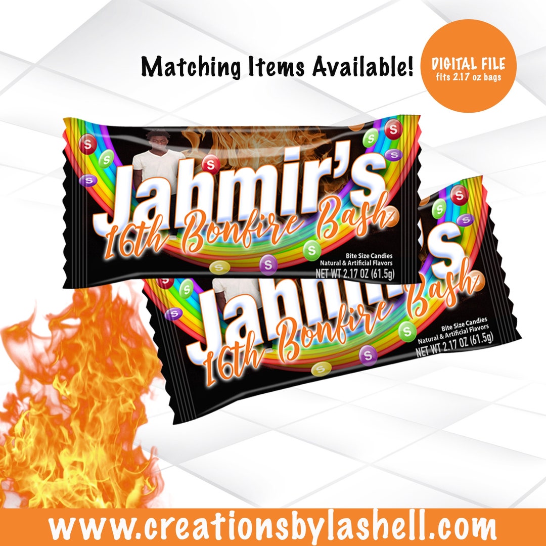 Bonfire Rainbow Candy Wrappers Digital File | Bonfire Candy Wrapper ...